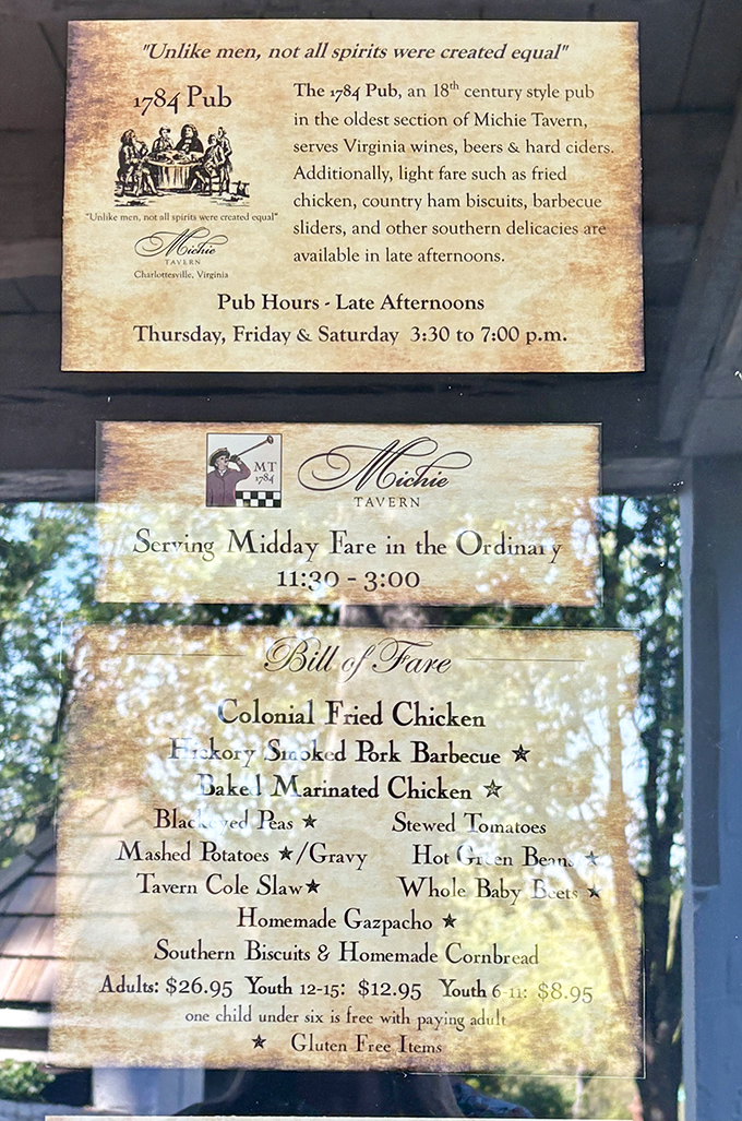 Menu prices that won't require a second mortgage, unlike Thomas Jefferson's spending habits at Monticello.