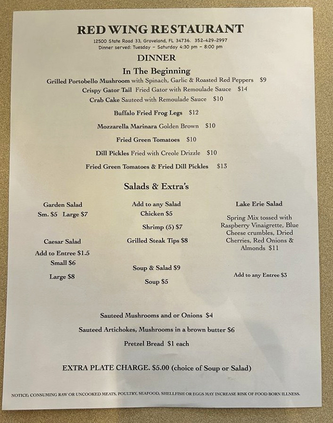 The menu tells a delicious story, from gator tail appetizers to the star attraction that needs no introduction.