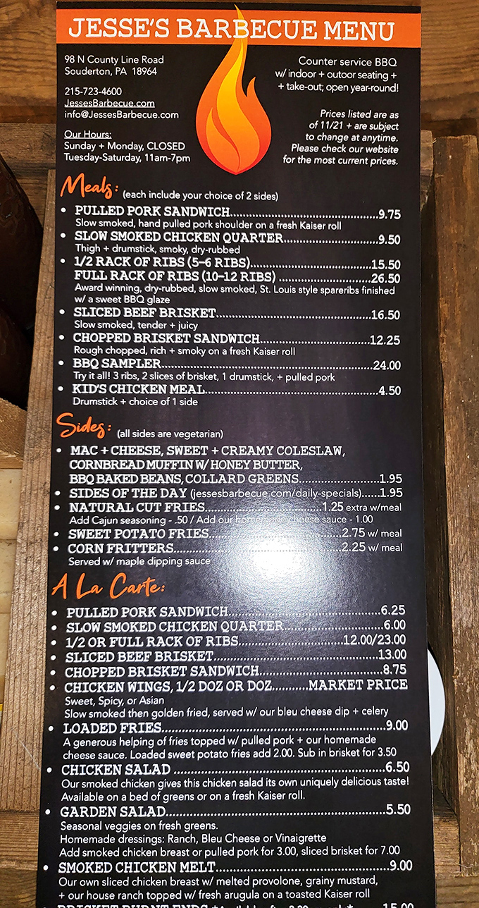 This menu reads like a love letter to carnivores, with sides playing supporting roles to the meat stars.