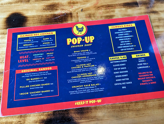 This menu isn't just a list of options&mdash;it's a roadmap to happiness with heat levels that range from "grandma-approved" to "questioning your life choices."