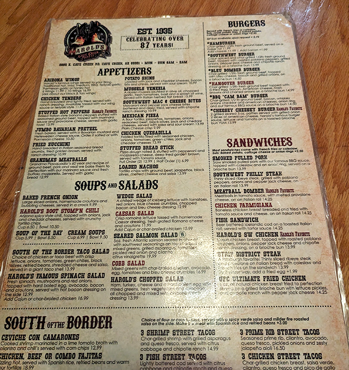 This menu has more classics than a Beatles reunion tour, each one a greatest hit.