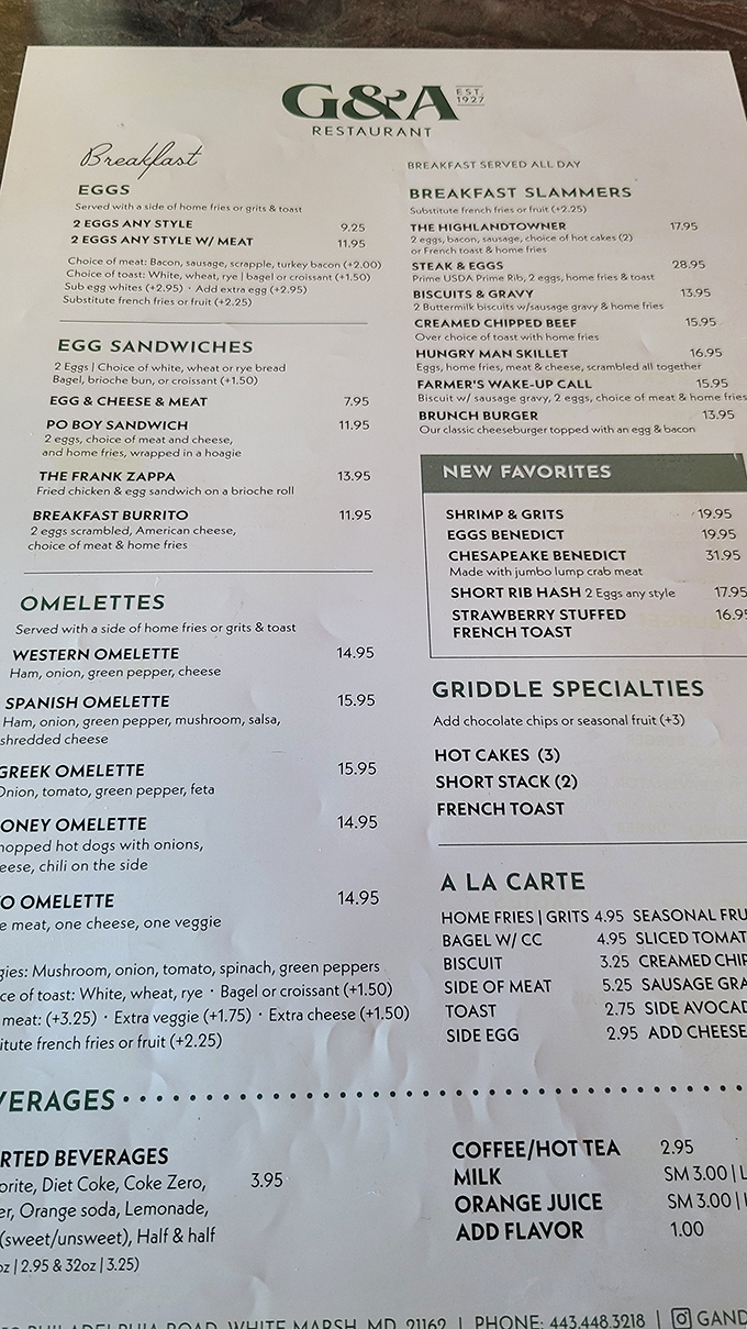 A menu that reads like a love letter to American comfort food classics.