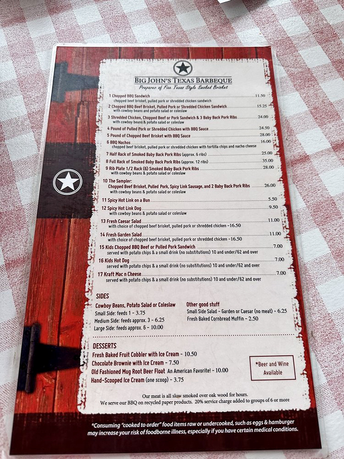 The menu reads like a carnivore's greatest hits album - every track's a classic, no skips needed.