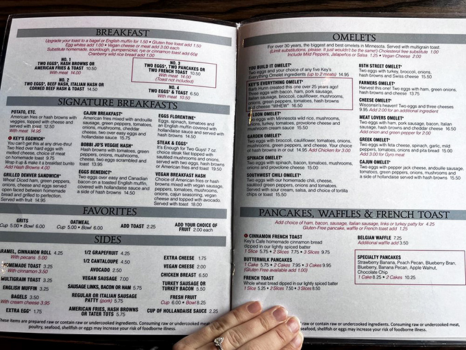 This menu reads like a breakfast symphony, with enough options to make Sophie's Choice look easy by comparison.