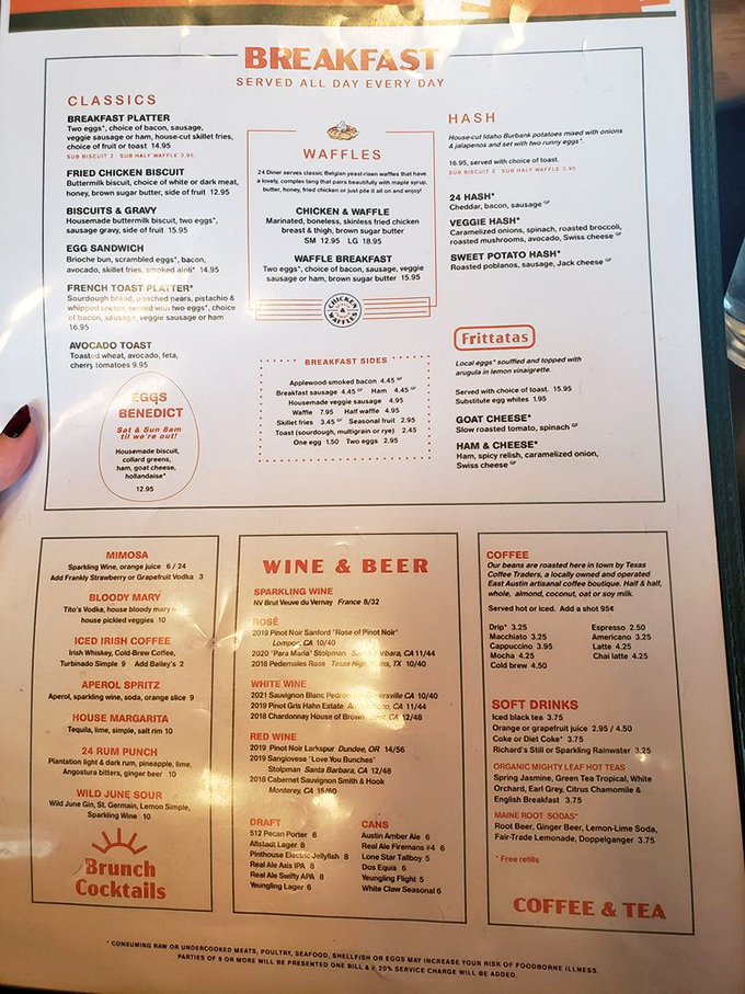 This menu reads like a love letter to breakfast, with plot twists in every section.