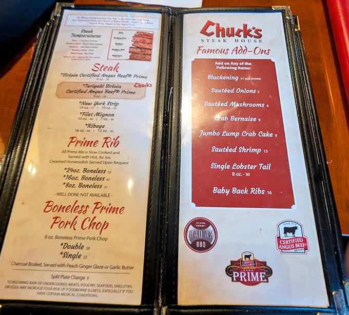 This menu reads like a love letter to carnivores, with add-ons that turn great into extraordinary.