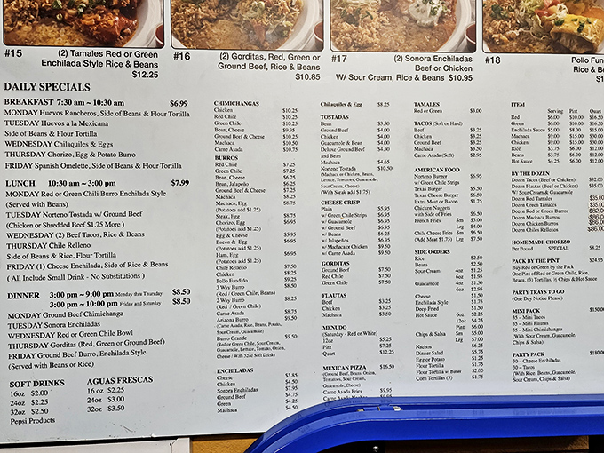 That menu board reads like a love letter to everyone who's ever craved real Mexican comfort food.
