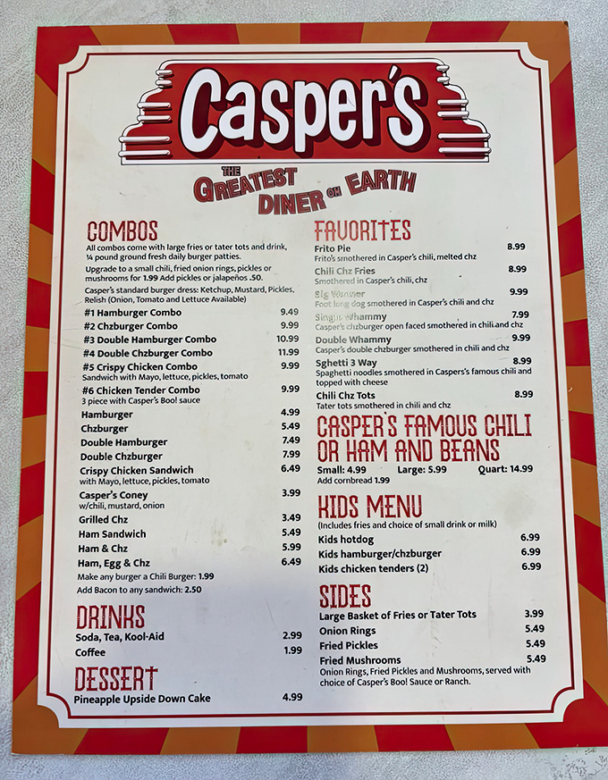 A menu that reads like a love letter to American diner classics, with spelling that's refreshingly rebellious.