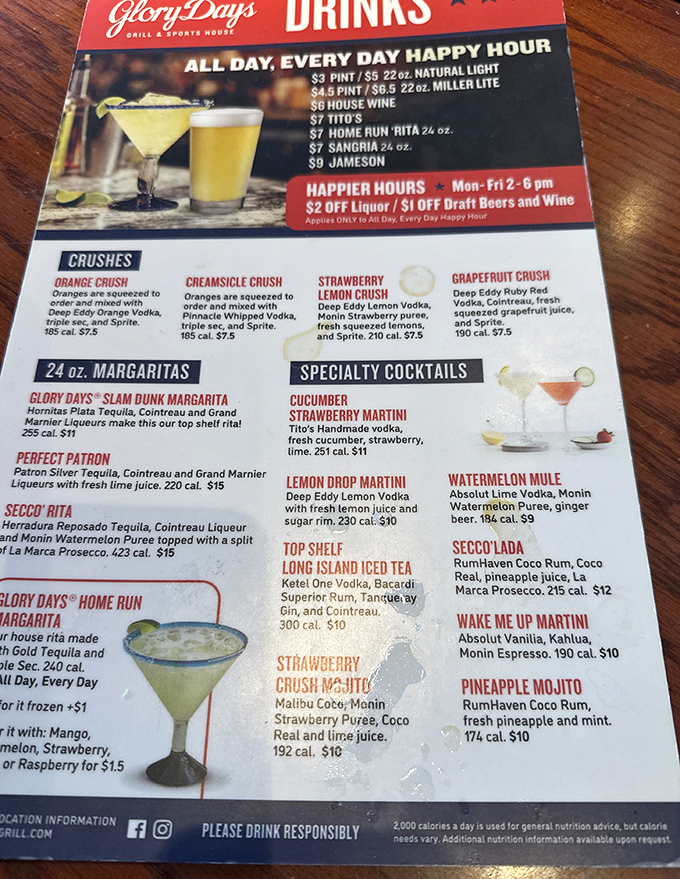 A drinks menu that understands sometimes you need options beyond just "beer." Though let's be honest, they've got that covered too.
