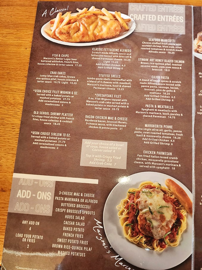 A menu that reads like a love letter to comfort food classics. Decision paralysis has never been so delicious.