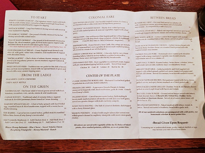 This isn't just a menu&mdash;it's a time machine disguised as parchment. Colonial fare meets European classics in a delicious history lesson you can actually eat.