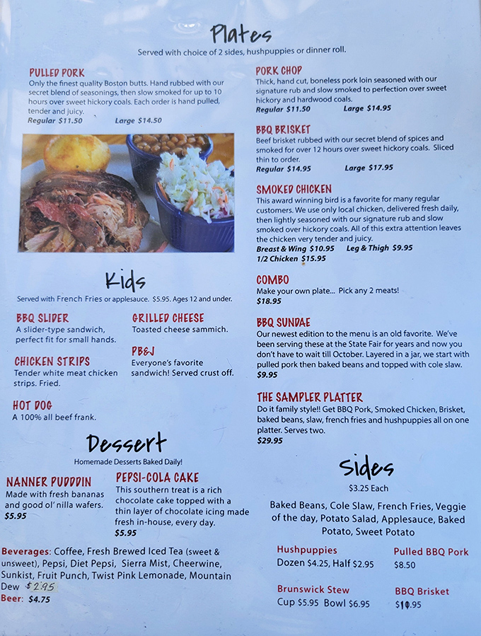 The menu reads like barbecue poetry&mdash;Boston butts slow-smoked for 10 hours, hand-pulled pork, and a "Nanner Puddin'" that would make your grandma jealous.