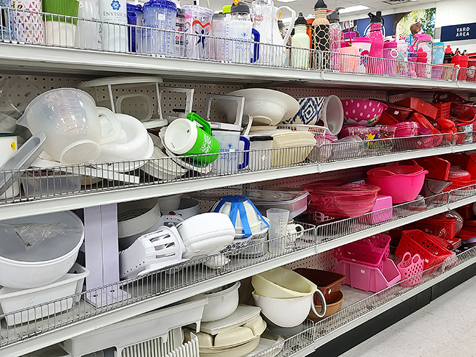 Kitchen gadgets from every era line these shelves&mdash;yesterday's must-haves waiting for tomorrow's creative cooks.