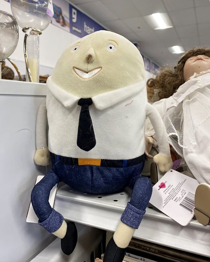 Meet Humpty Dumpty's corporate cousin &ndash; just one of the wonderfully weird characters you'll encounter in the toy section.