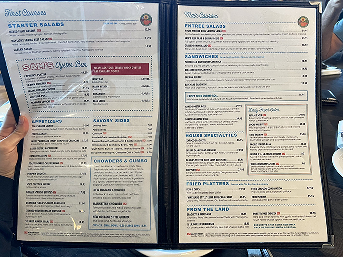 This menu isn't just reading material&mdash;it's a treasure map where X marks the spot for your next seafood obsession.