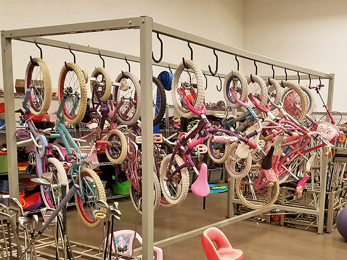 A bicycle menagerie awaits young riders&mdash;each with its own history and ready for new adventures. Childhood nostalgia hanging by the handlebars. 