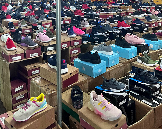 A treasure trove of footwear that would make Imelda Marcos feel like an amateur collector. Every style, size, and color awaits new feet to call home.