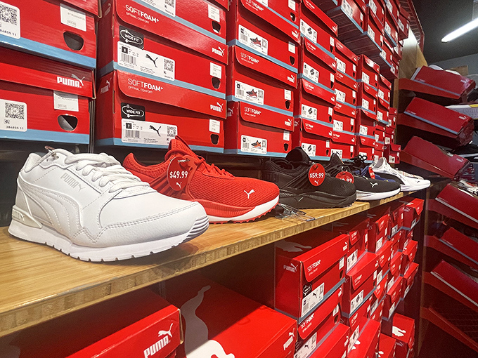 Puma's red box kingdom &ndash; where sneaker dreams come true and wallets breathe a little easier.