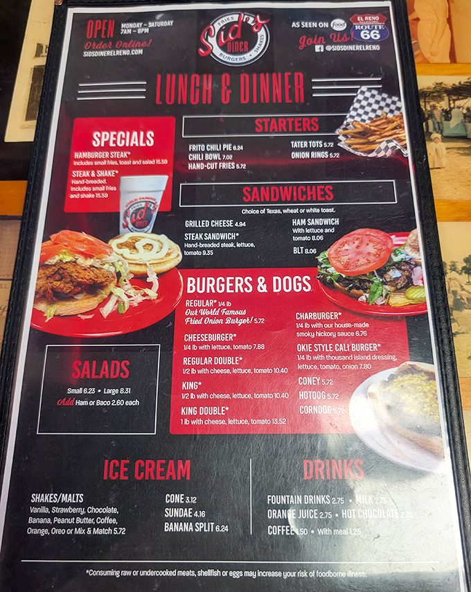 This isn't just a menu &ndash; it's a roadmap to happiness. The "World Famous Fried Onion Burger" isn't just a name, it's a promise.