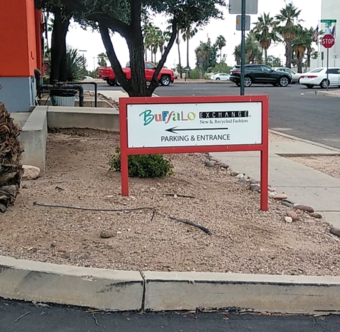 This simple red sign points the way to fashion salvation &ndash; the "ONE WAY" seems particularly fitting.