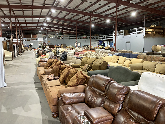 The sofa section resembles a living room showroom from every decade since the 70s&mdash;each with stories embedded in their cushions.