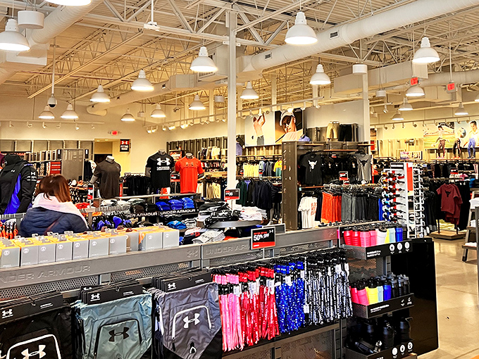 Under Armour's kingdom of athletic wear, where weekend warriors and actual athletes alike find their armor at prices that don't require a second mortgage. 