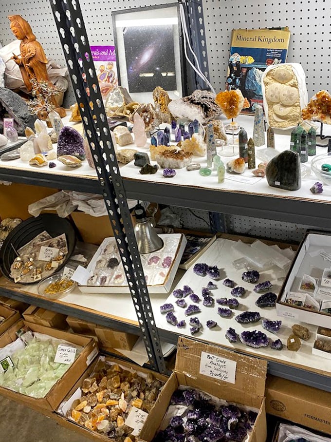 Nature's jewelry box spills open with amethyst, quartz, and crystals that would make Geology 101 suddenly the most popular class on campus.