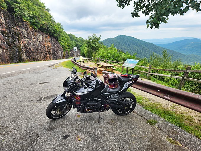 Mother Nature's balcony view &ndash; where motorcyclists pause to remember why they ride in the first place.