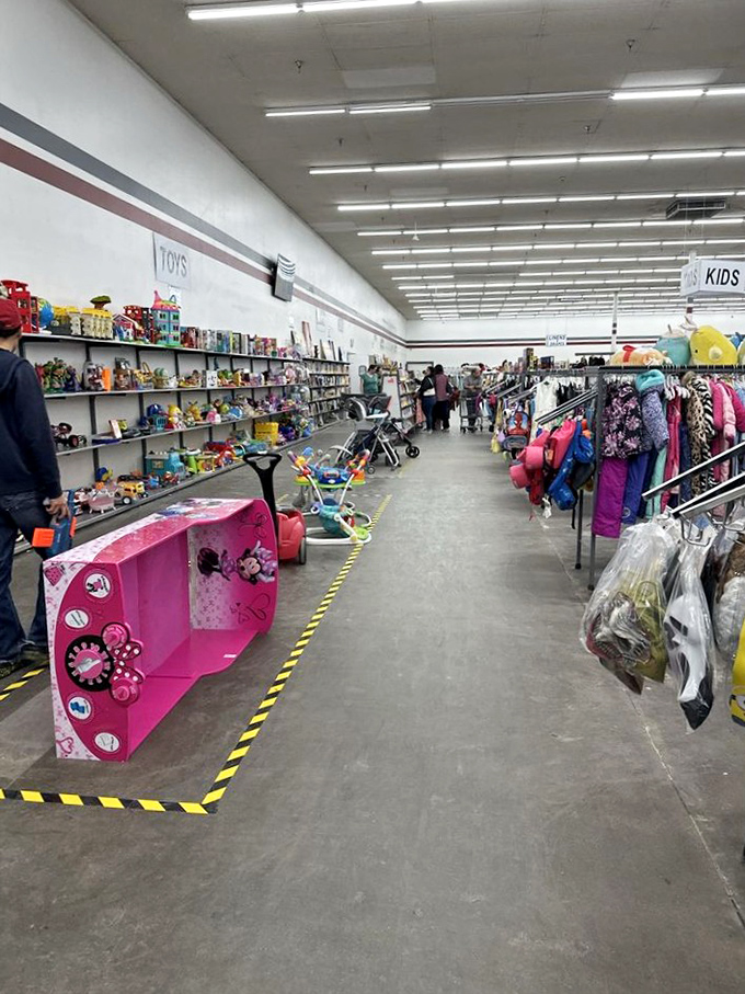 Where childhood dreams and parental budgets happily coexist. This toy section could turn any grandparent into the family hero.