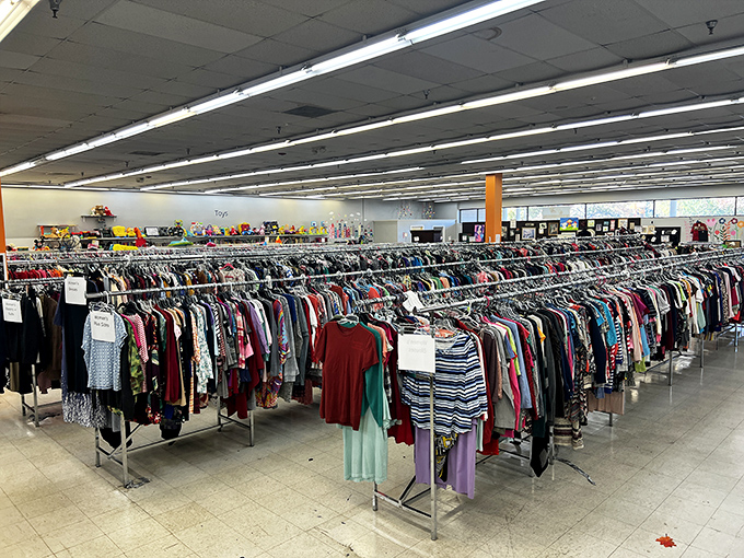 Endless racks of possibility stretch before you, each hanger a question mark: "Could this be your new favorite outfit?"