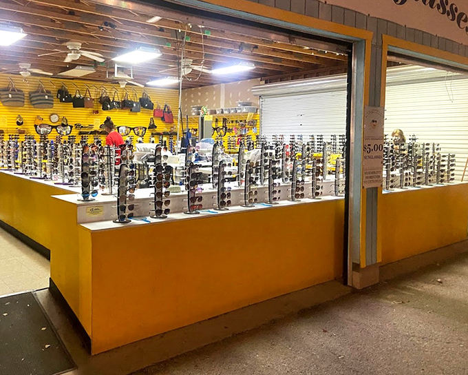 Sunglasses as far as the eye can see&mdash;which is pretty far when you're wearing a good pair! A rainbow of frames awaits new faces.