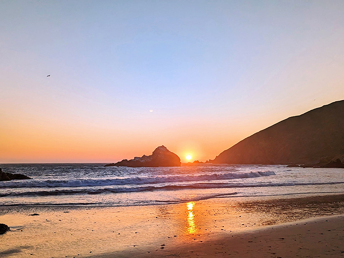 Sunset at Pfeiffer Beach turns the ordinary into extraordinary. That golden light streaming through Keyhole Rock? Worth every minute of the wait.