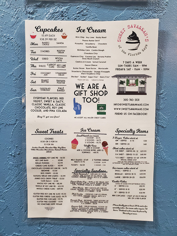 The menu board reads like a dessert lover's bucket list – daily cupcake specials that'll have you planning your week around frosting.