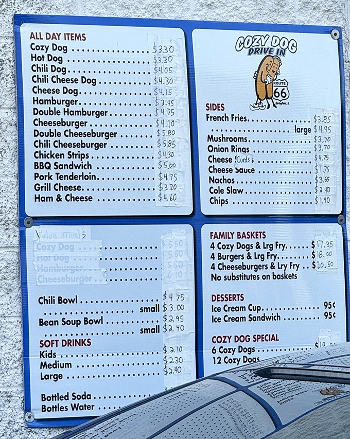 The menu board&mdash;a roadside rosetta stone translating hunger into happiness. Simple choices, complex satisfaction.