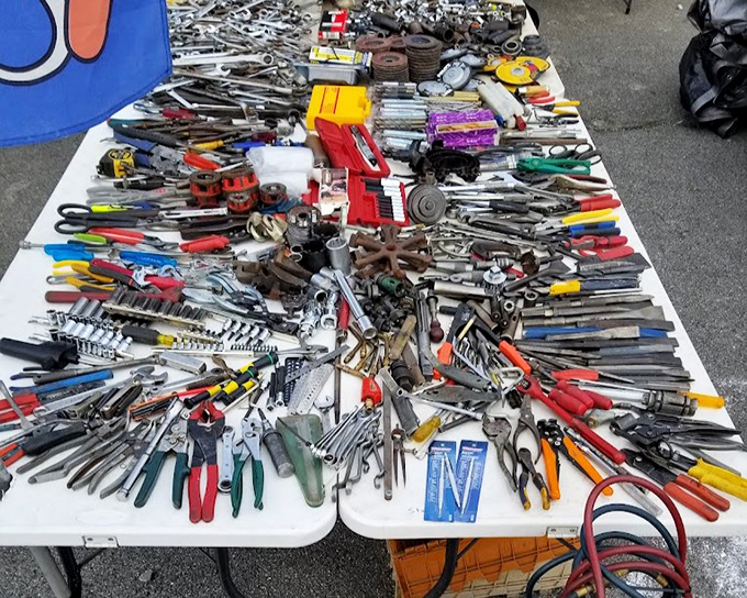 Tool paradise or hardware store explosion? Either way, this table holds the solution to every home project you've been putting off.
