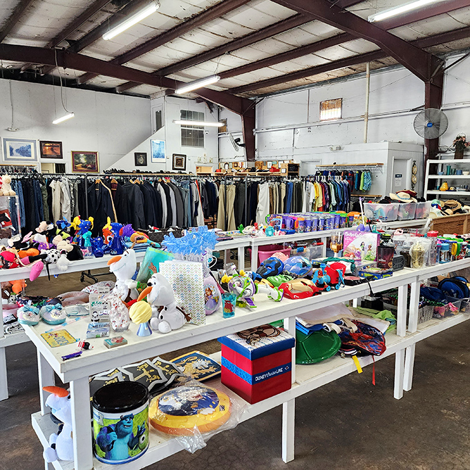 Tables laden with toys stretch toward the horizon &ndash; a plastic wonderland where childhood memories are priced by the pound.