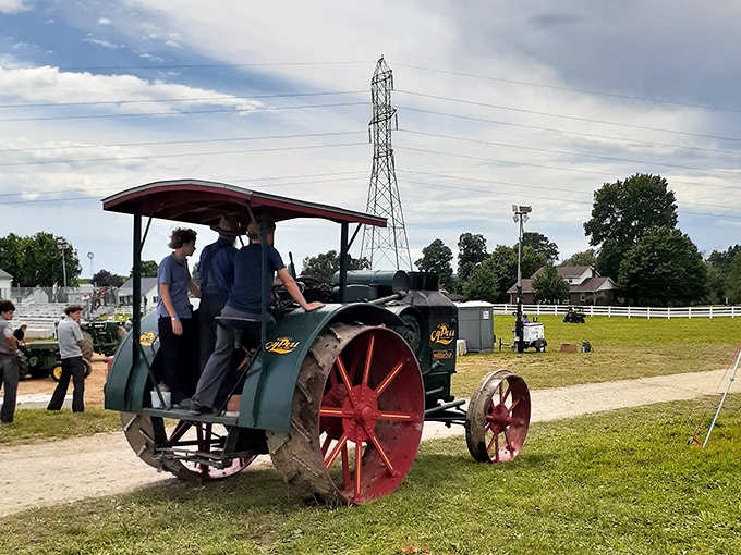 Horsepower of a different kind. This vintage tractor at a local show reminds us that farming innovation has deep roots in Ohio's agricultural heritage.