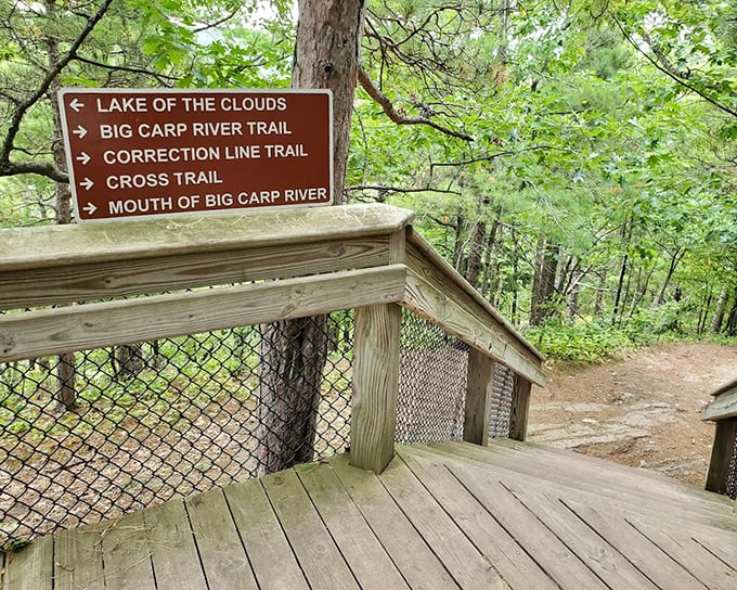 Choose your own adventure! This unassuming sign marks the beginning of memories that will outlast your smartphone's storage capacity.