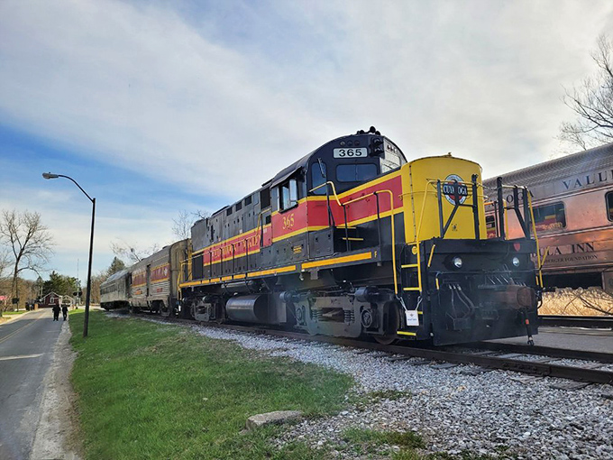 This vintage diesel beauty, decked out in classic yellow, red, and black, isn't just transportation&mdash;it's a time machine on wheels.