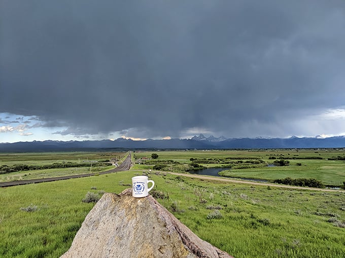 Storm clouds playing dramatic theater over the Tetons. Mother Nature's version of Broadway, with thunderheads as the headliners.