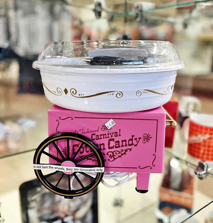 Cotton candy dreams come in pink packages! This vintage carnival-style machine promises sugar-spun memories for just a fraction of what you'd pay new.