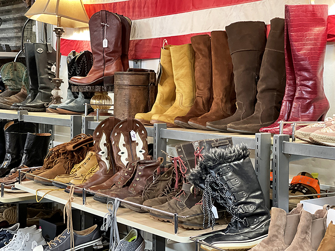 The boot collection alone tells more Texas tales than a Willie Nelson autobiography. From practical ranch-ready to candy-apple statement pieces.