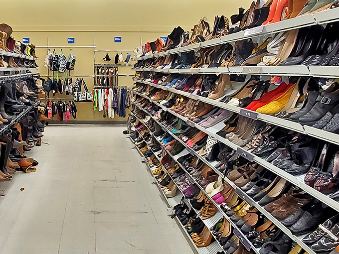 A shoe lover's paradise where Cinderella would need a U-Haul instead of a pumpkin carriage.