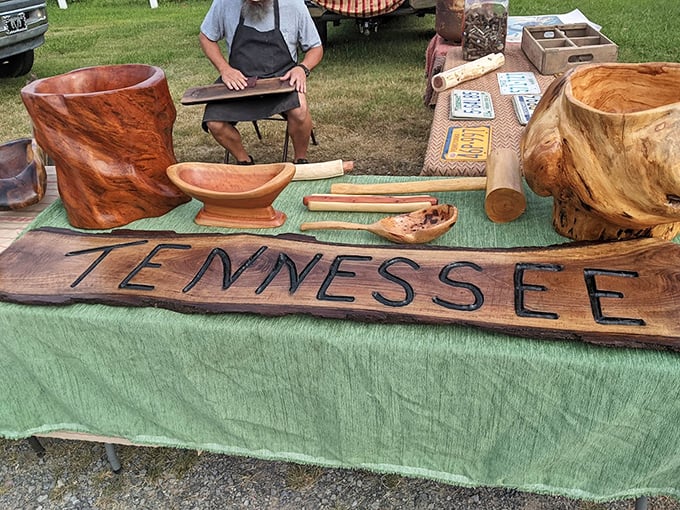Artistry in wood! This craftsman transforms Tennessee hardwoods into functional art, each grain telling a story of Appalachian tradition.