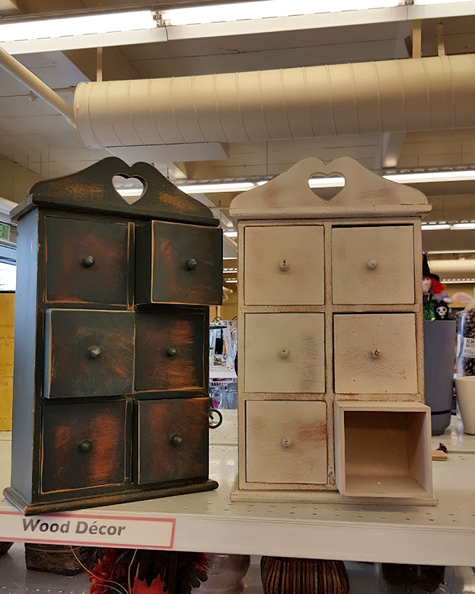 These charming wooden cabinets whisper tales of past lives and future potential&mdash;one person's decluttered space becomes another's farmhouse chic decor.