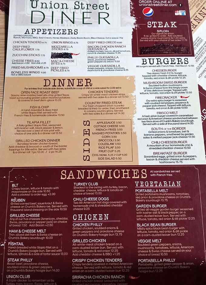 This menu reads like a greatest hits album of American comfort food, with burgers taking center stage as headliners.