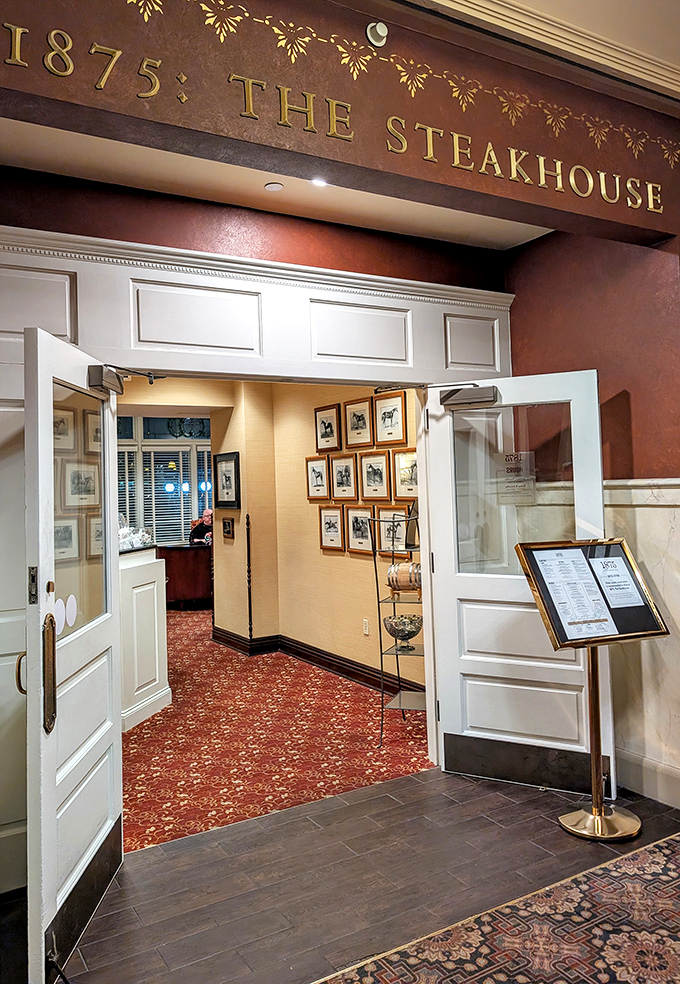 Walking through these doors at 1875: The Steakhouse feels like stepping into a delicious time machine.