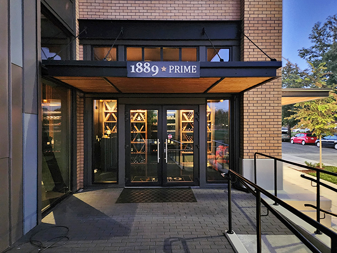 Clean lines and warm lighting create the perfect stage for serious steak theater in downtown Olympia.