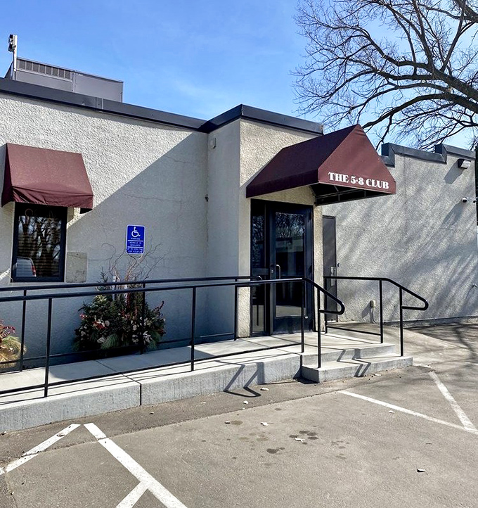 The 5-8 Club's classic white building houses cheese-stuffed dreams. Like finding the burger at the end of the rainbow.