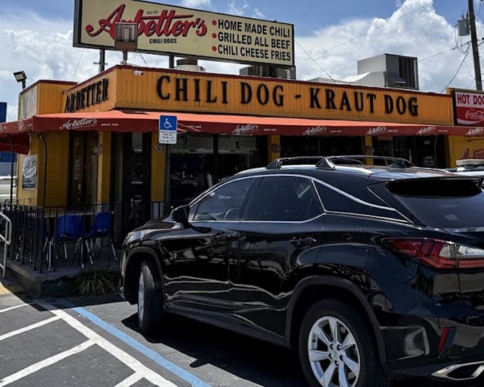 Arbetter's orange facade is like a beacon for hot dog aficionados &ndash; Miami's answer to the question "Where's the best chili dog?"